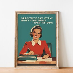 Your Secret is Safe With Me Print Funny Office Wall Art Printabe ...