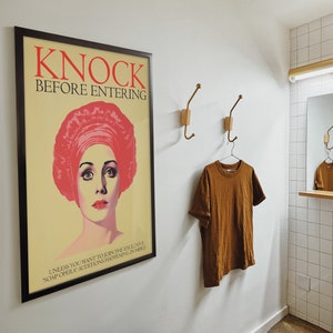 Knock Before Entering Poster Printable Bathroom Wall Art Funny Toilet ...