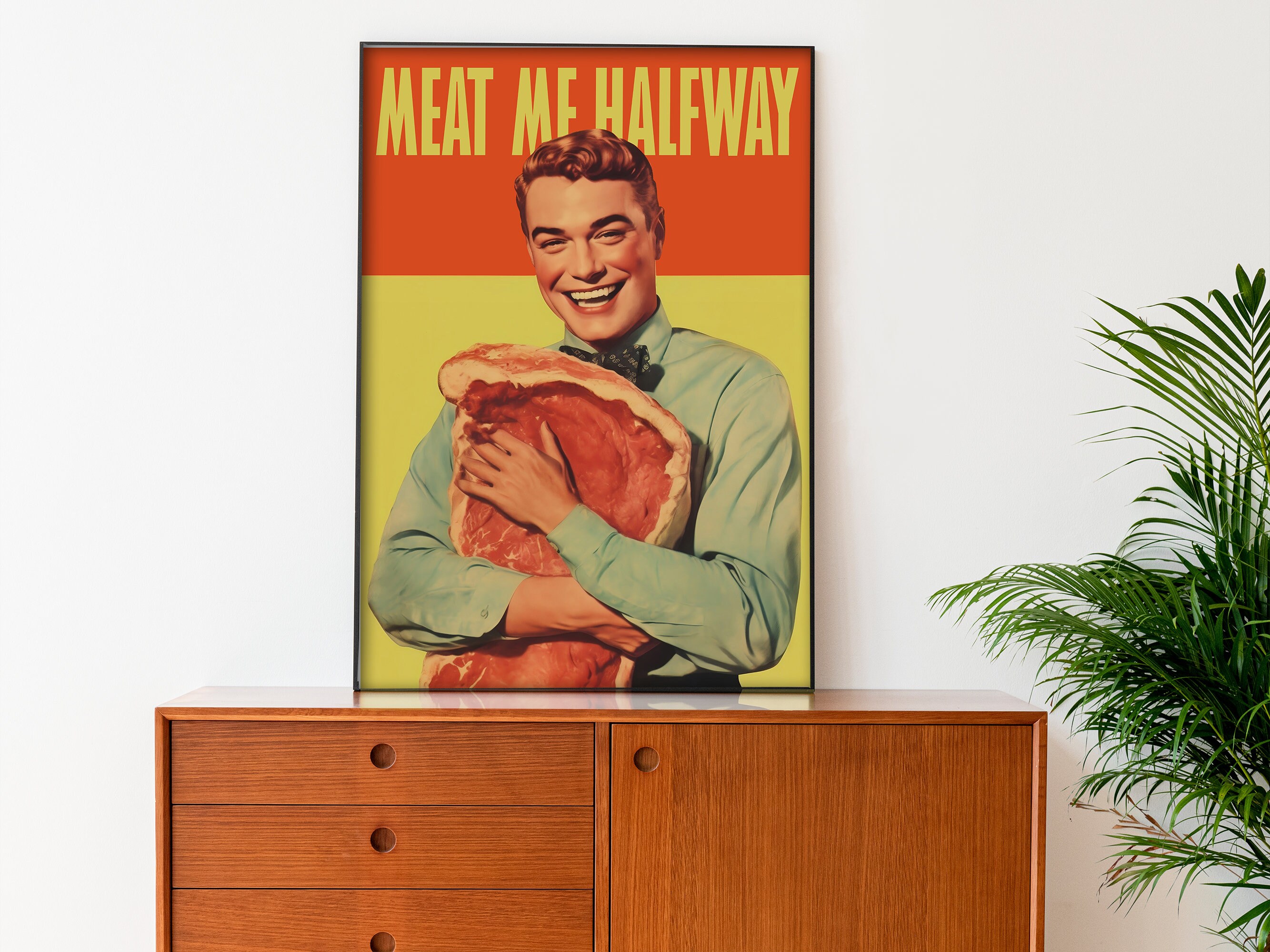 Retro Meat Poster Digital Raw Meat Art Steak Poster Butcher - Etsy