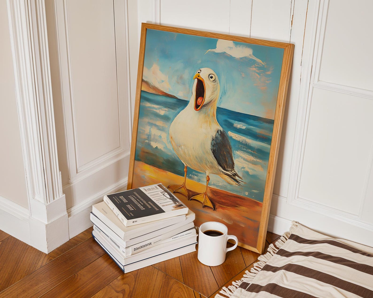 Funny Annoying Seagull Poster Printable Bathroom Wall Art Retro Art for ...