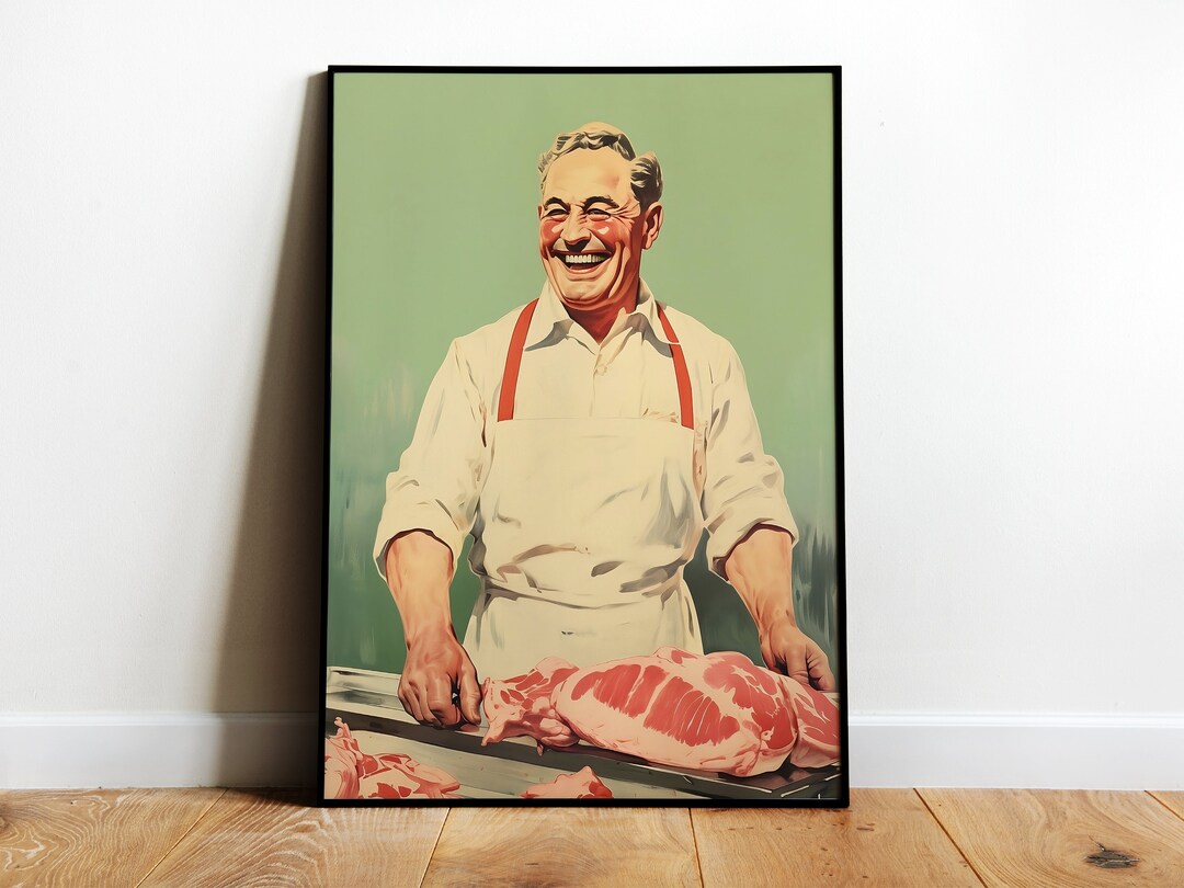 Retro Butcher Poster Meat Market Wall Art Food Wall Art Restaurant Wall ...