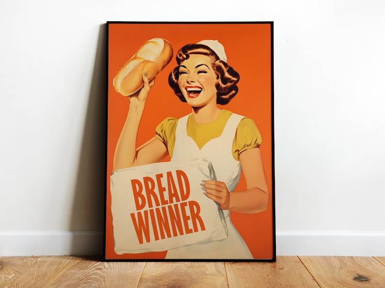 Retro Kitchen Print Funny 50s Style Poster Retro Print Happy - Etsy