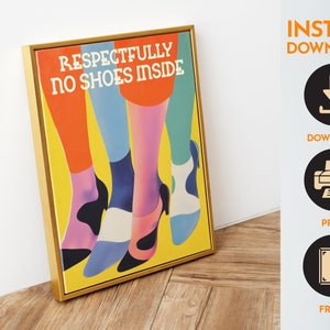 No Shoes Inside Print Entrance Printable Wall Art Take off Your Shoes ...