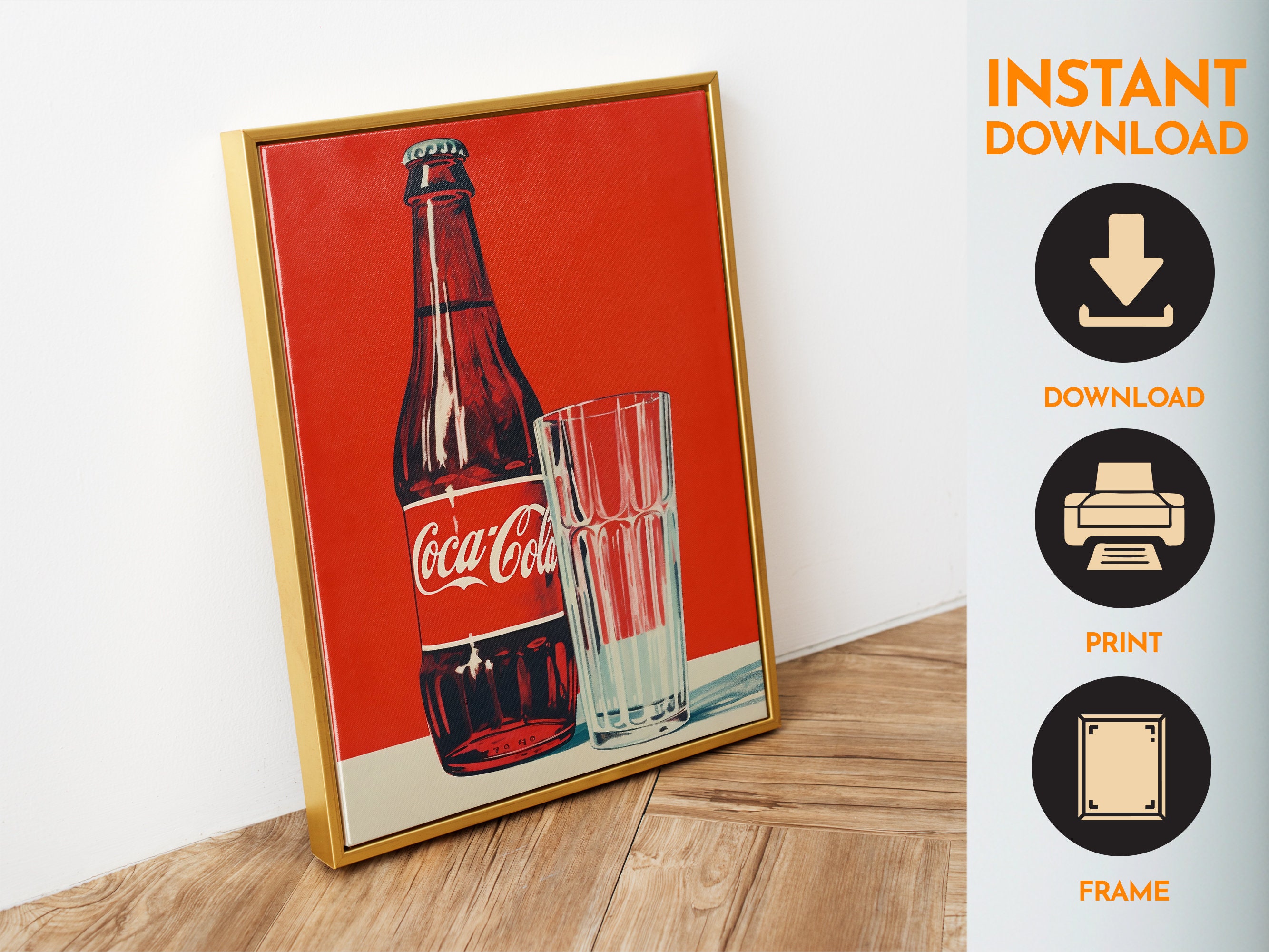 Retro Cola Poster Coke Print Vintage Bar Poster Bar Art Cola Bottle ...