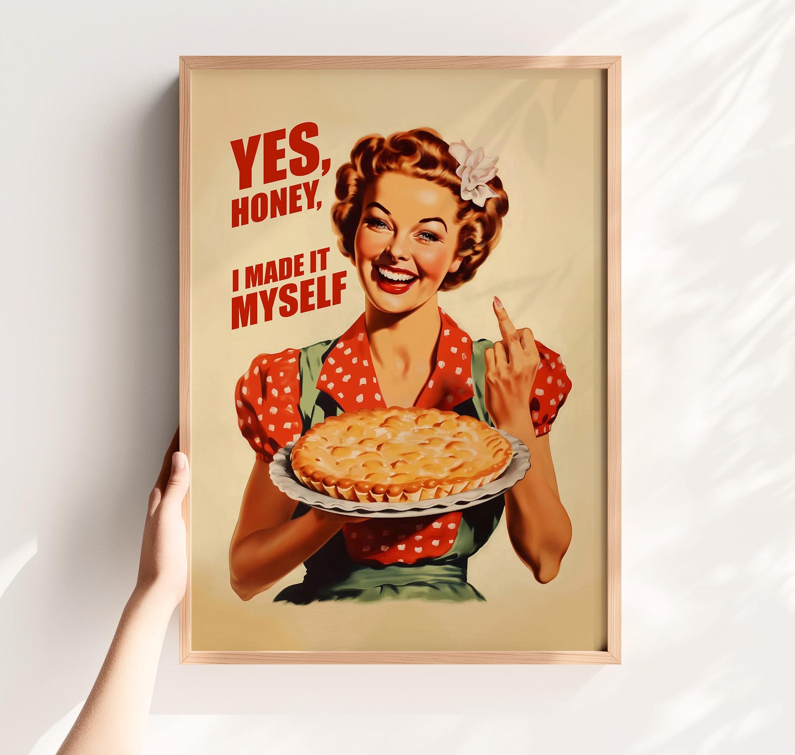 Funny Kitchen Poster Chef With a Middle Finger Art Nostalgic Digital ...