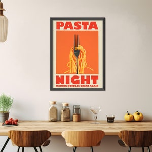 Spaghetti Wall Art Retro Kitchen Wall Art Download Pasta Print ...