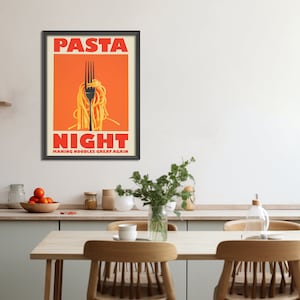 Spaghetti Wall Art Retro Kitchen Wall Art Download Pasta Print ...