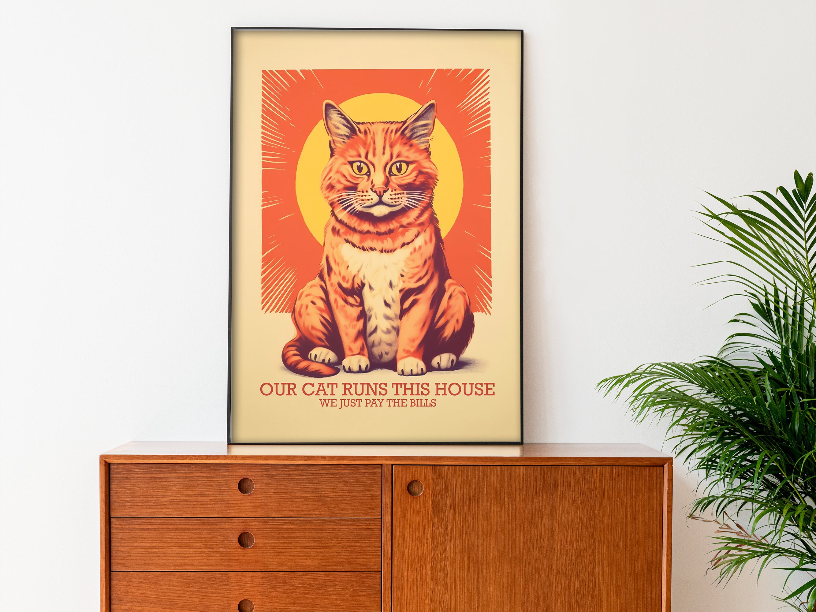 Funny Cat Print Cat Owner Gift Housewarming Cat Art Cat Print Bathroom ...