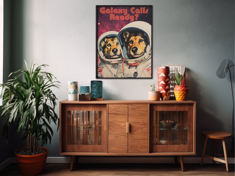 Dog in Space Print Soviet Space Poster Belka and Strelka - Etsy
