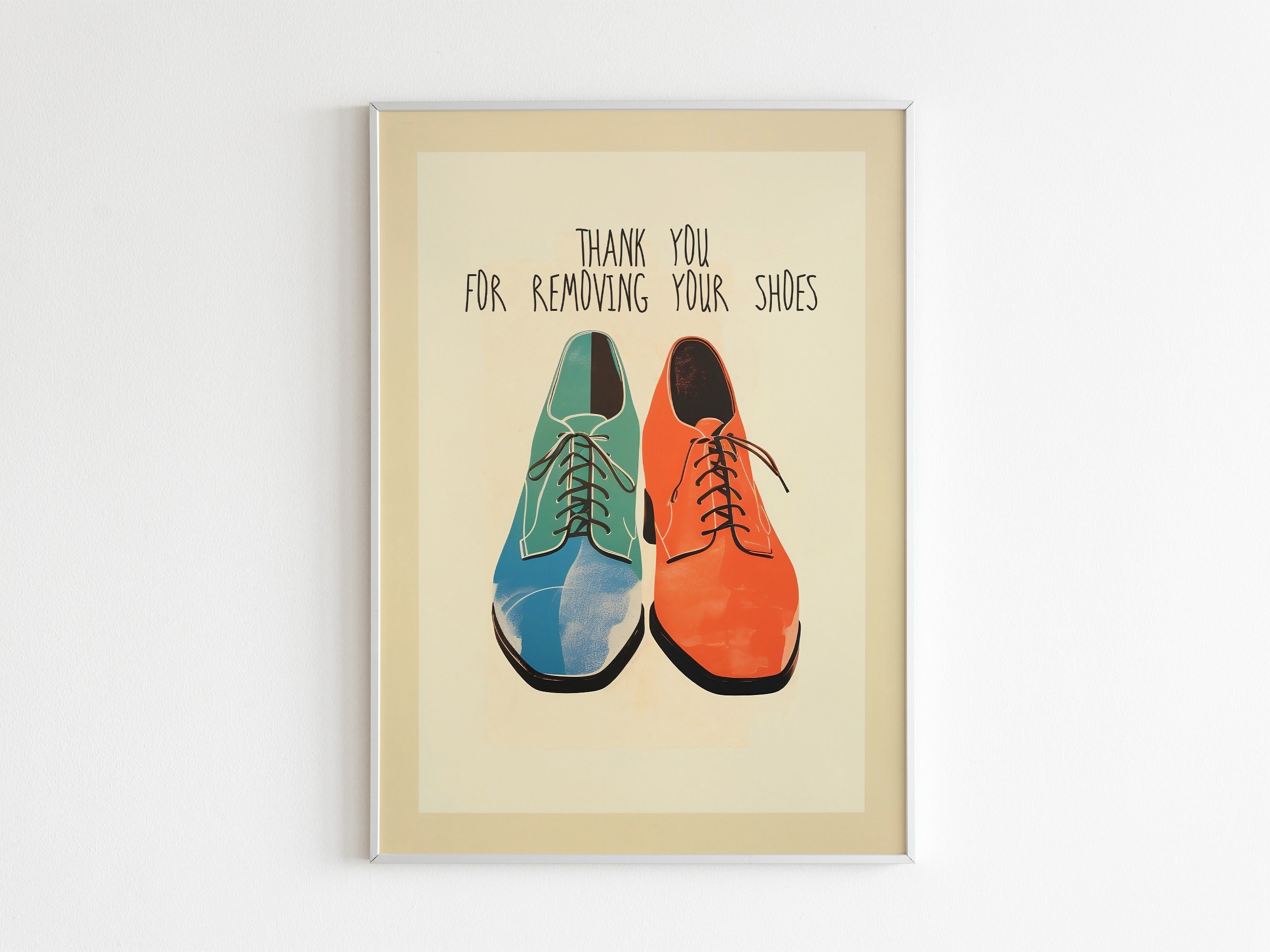 Shoes off Poster Retro Digital Print Remove Your Shoes Printable Wall ...
