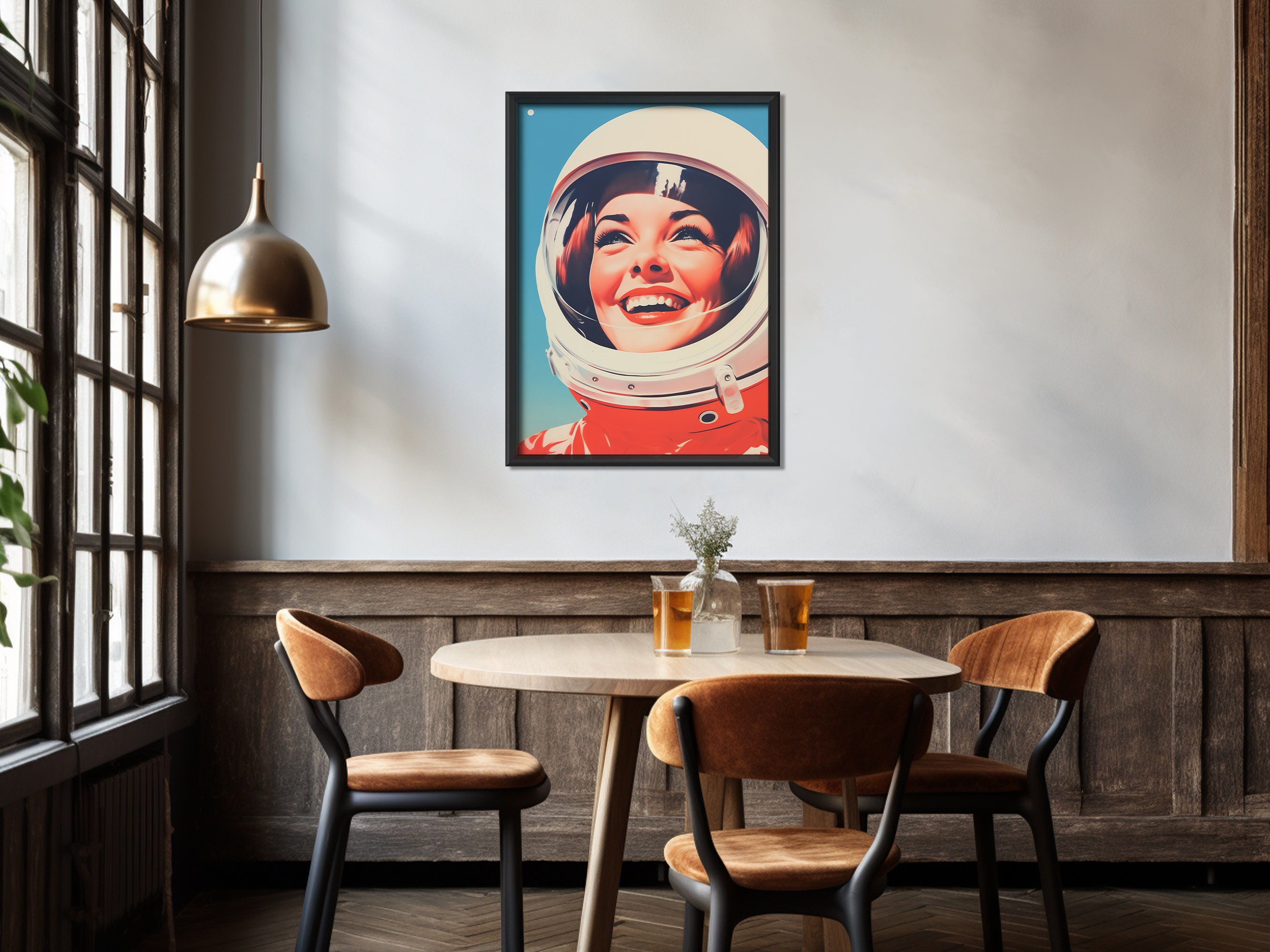Retro Female Astronaut Print Scifi Art Print Space Poster Female ...