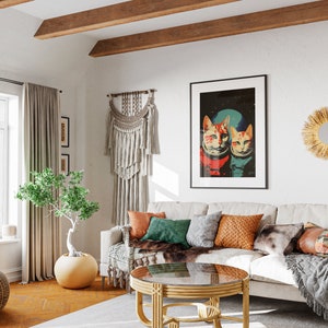 Space Cat Poster Printable Sci Fi Art Print Cats Astronaut Wall Art 50s ...