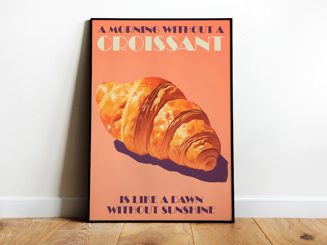 Croissant Print Download Food Print Bakery Art Breakfast Print - Etsy