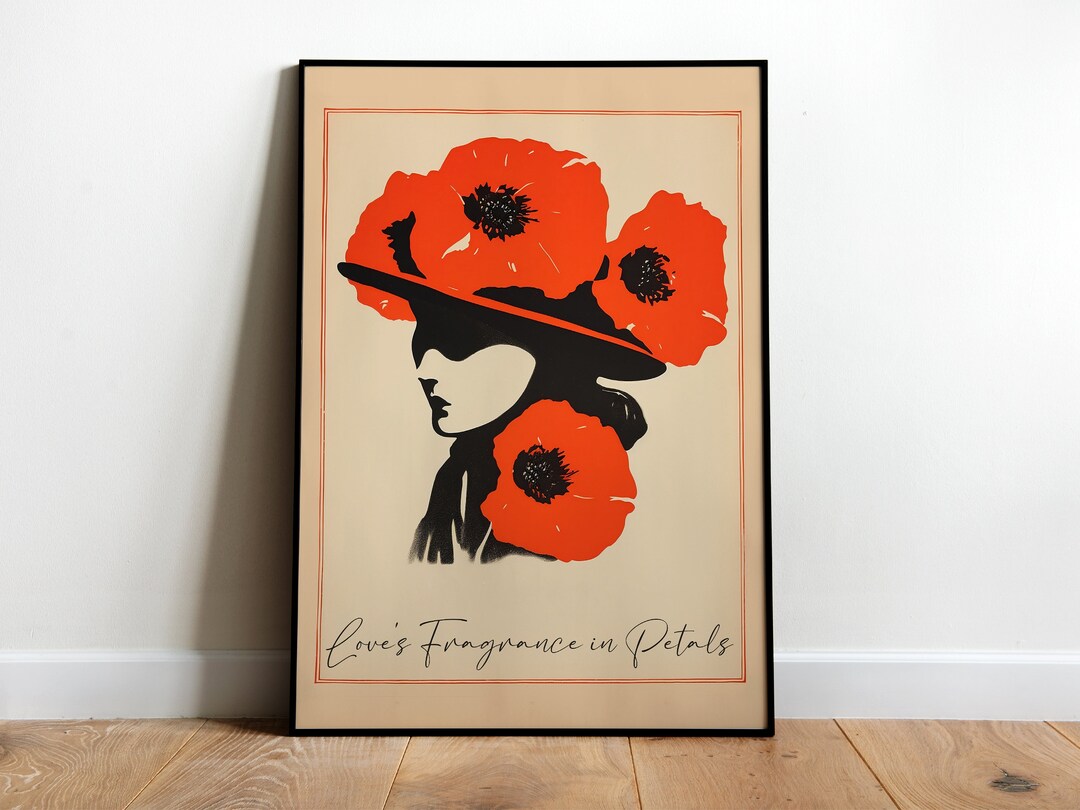 Poppy Printable Vintage Poppies Art Print Retro Print - Etsy