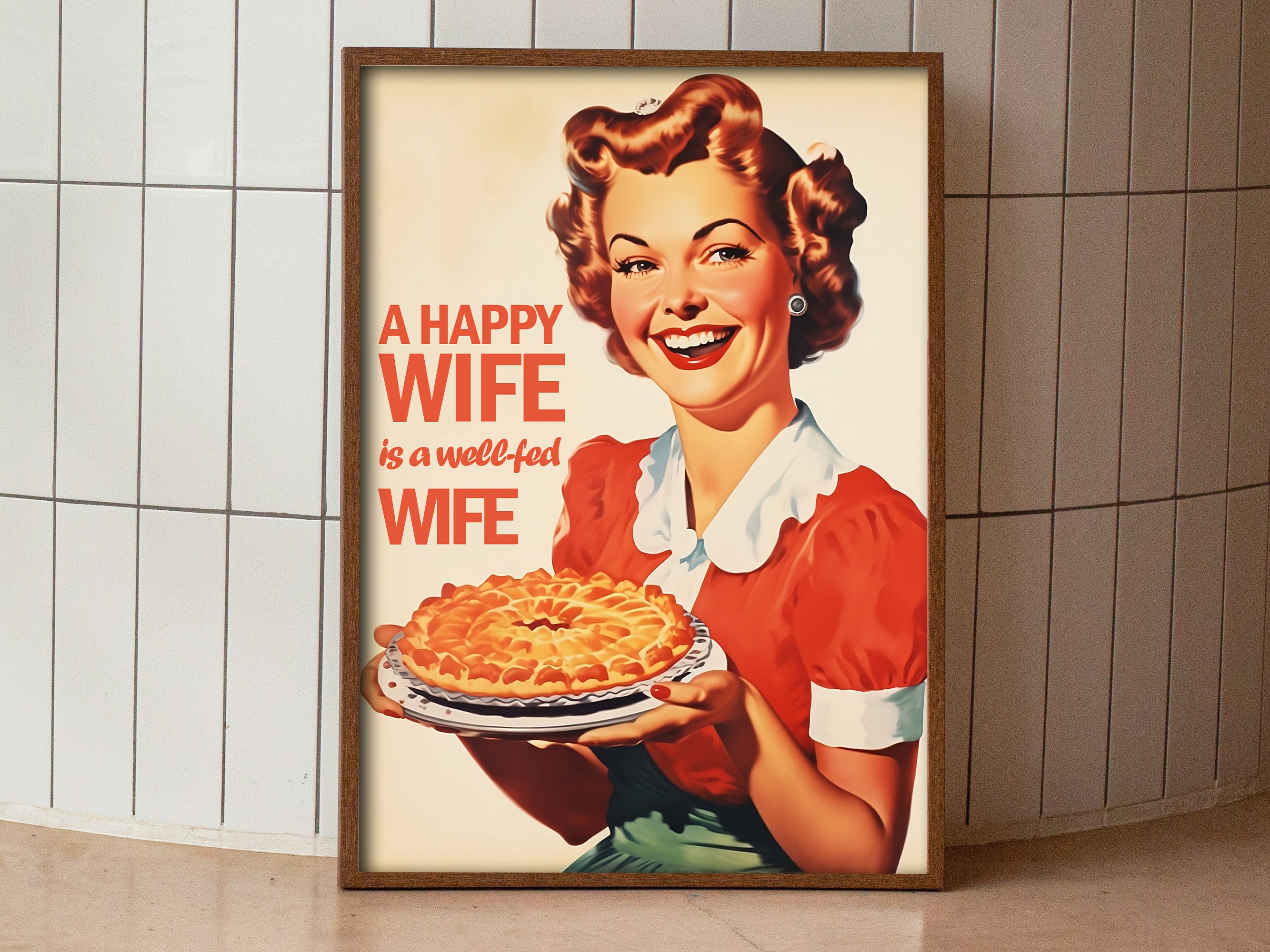 Funny Kitchen Print Retro Kitchen Wall Art 50s Cooking Print Funny ...