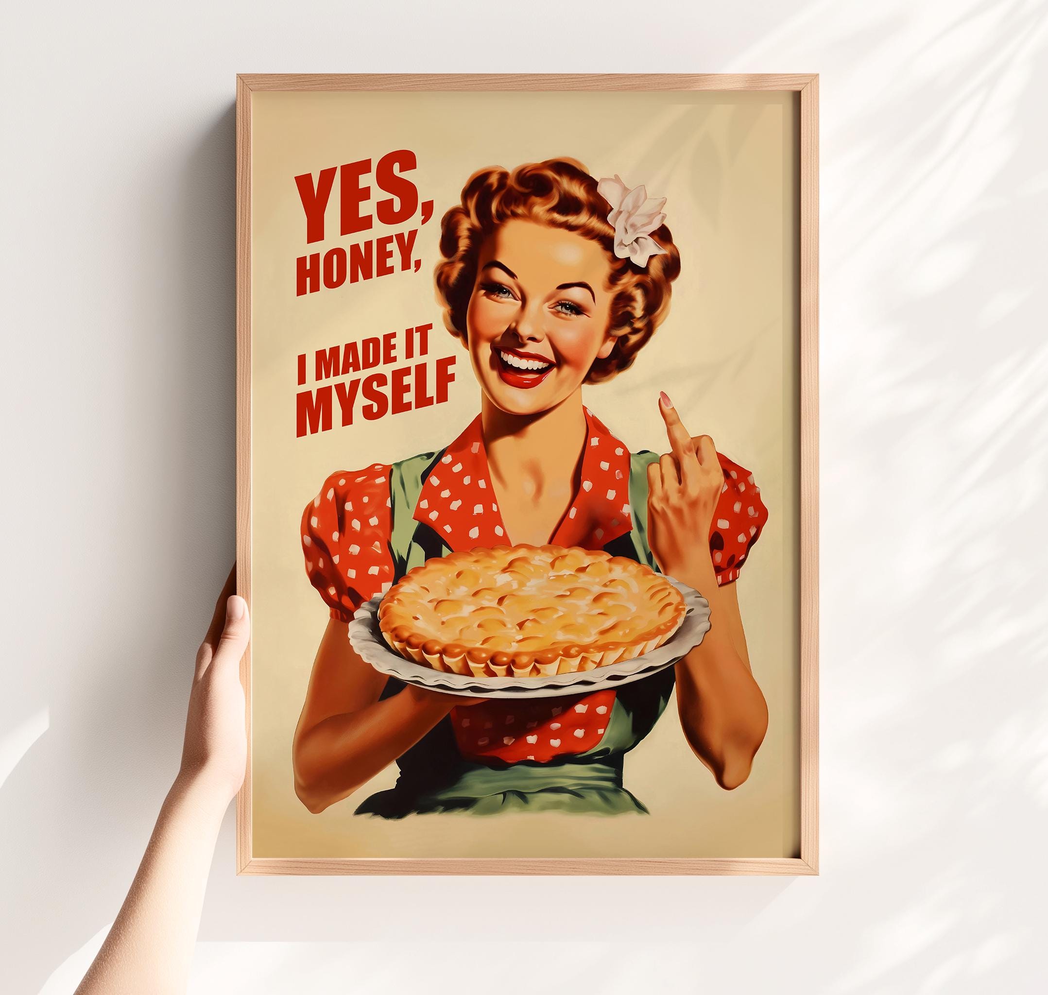 Retro Kitchen Art Printable Housewife Poster Made It Myself Poster ...