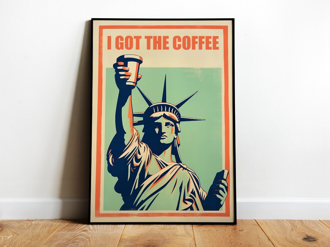 Retro Statue of Liberty Print Printable Funny Print Kitchen Wall Art ...