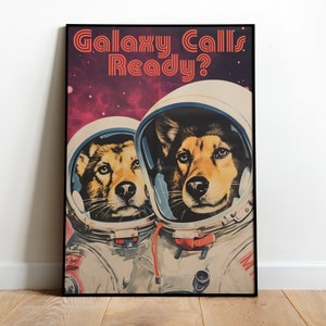 Dog in Space Print Soviet Space Poster Belka and Strelka Digital Print ...