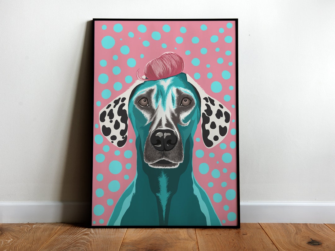 Funky Retro Dog Print Puppy Wall Art Cute Dog Poster Printable Dog Wall ...