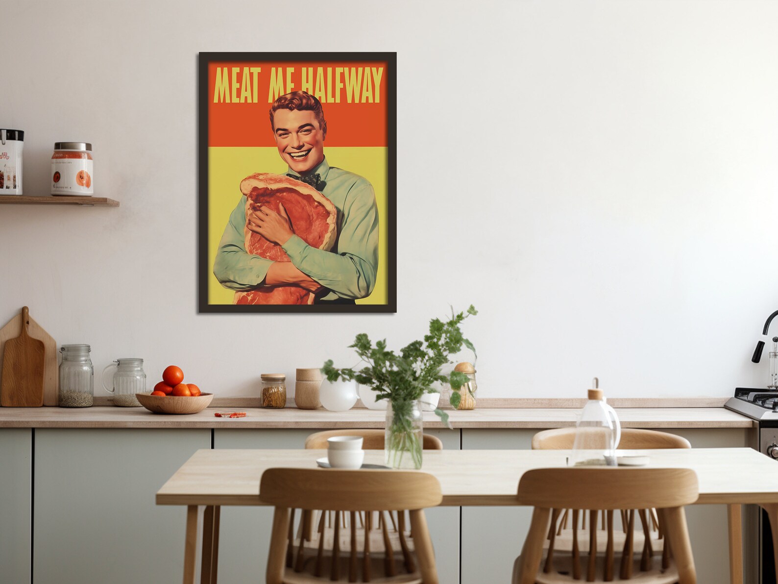 Retro Meat Poster Digital Raw Meat Art Steak Poster Butcher - Etsy