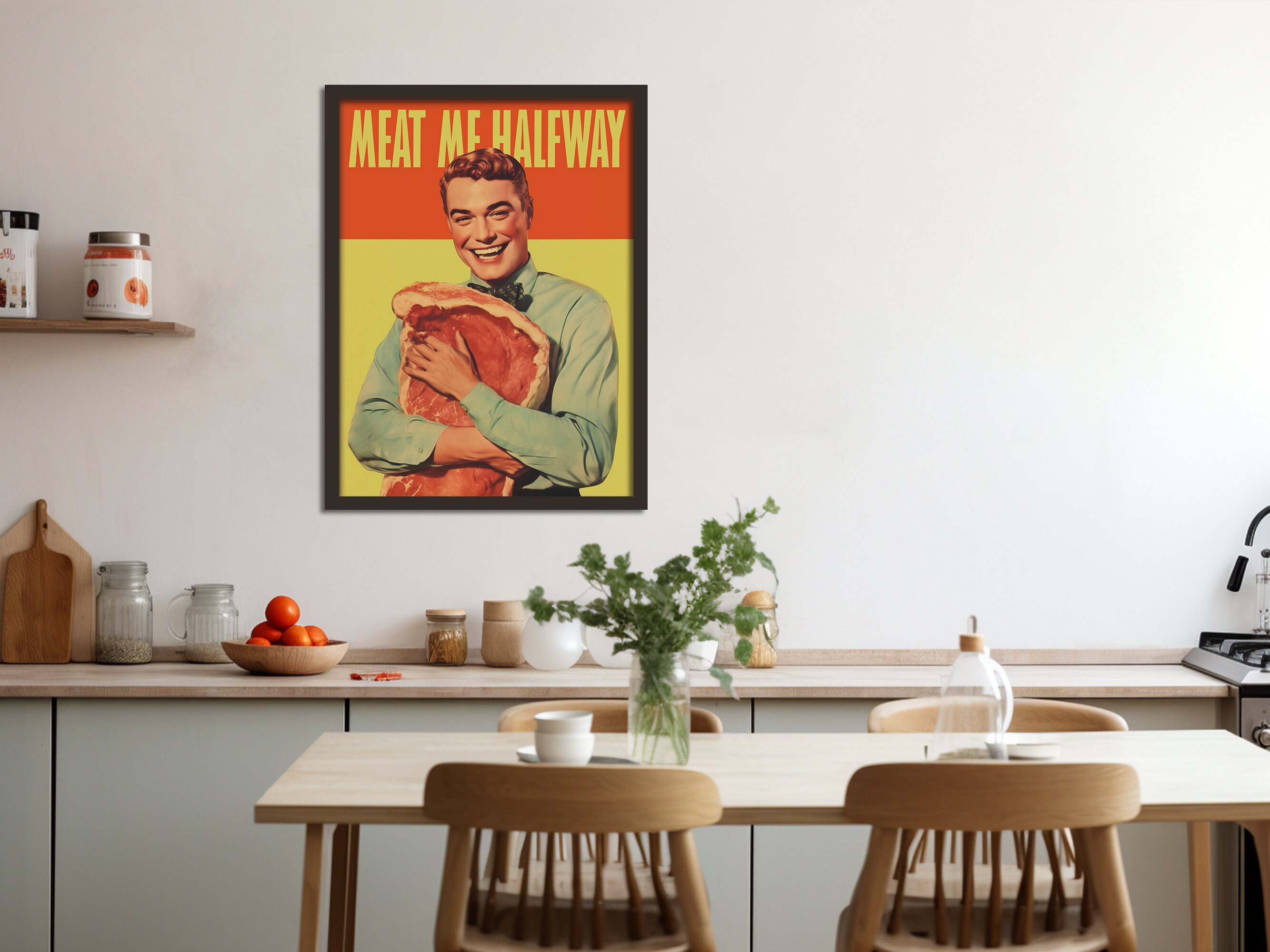 Retro Meat Poster Digital Raw Meat Art Steak Poster Butcher - Etsy