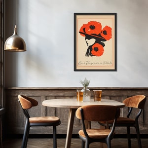 Poppy Printable Vintage Poppies Art Print Retro Print - Etsy