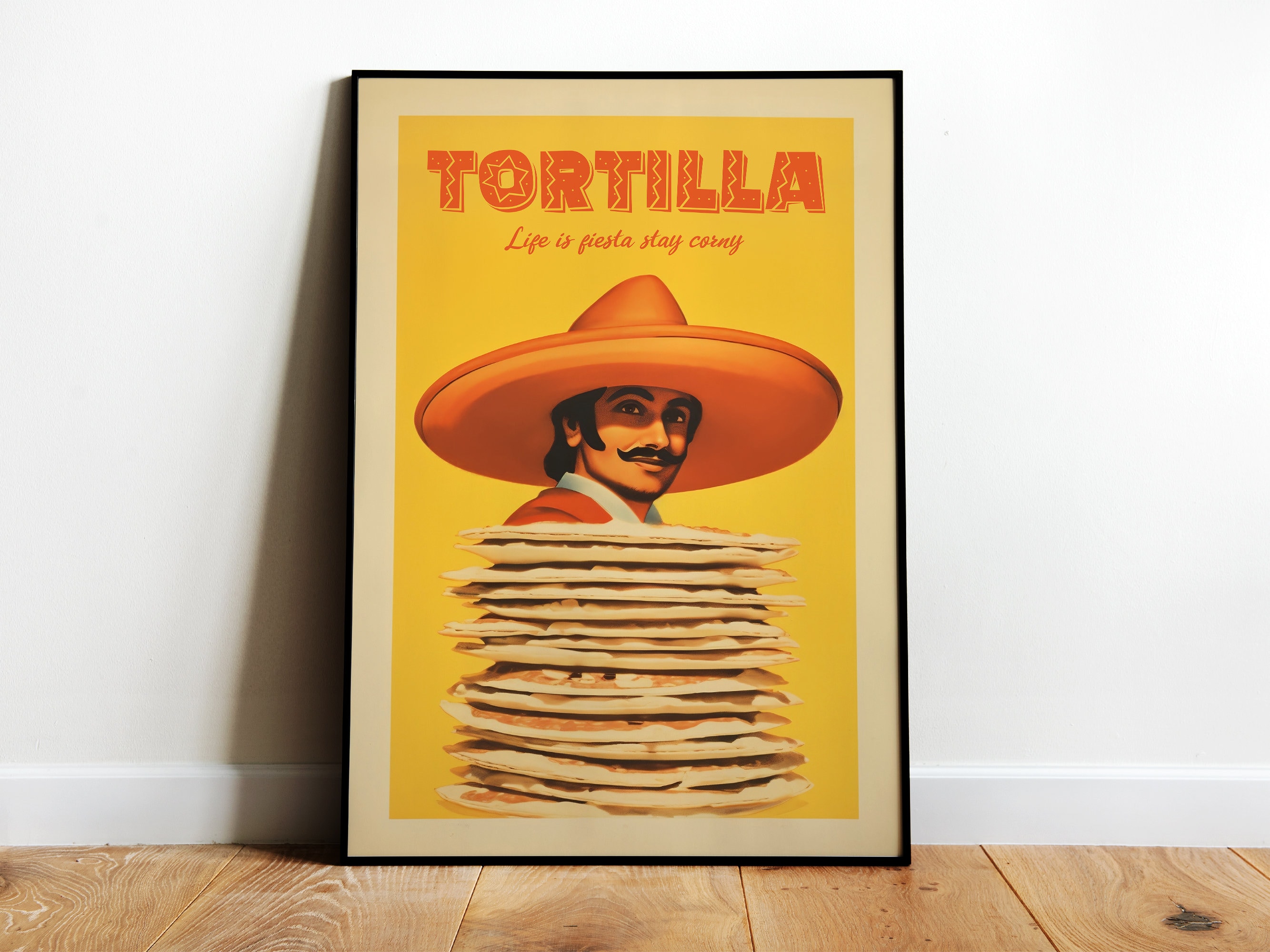 Retro Kitchen Wall Art Funny Poster Tortilla Print Mexican Food Print ...