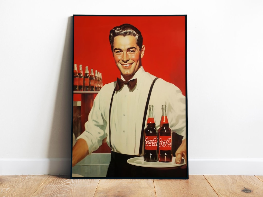 Retro Kitchen Wall Art Printable Vintage Coca Cola Poster Retro Ad ...