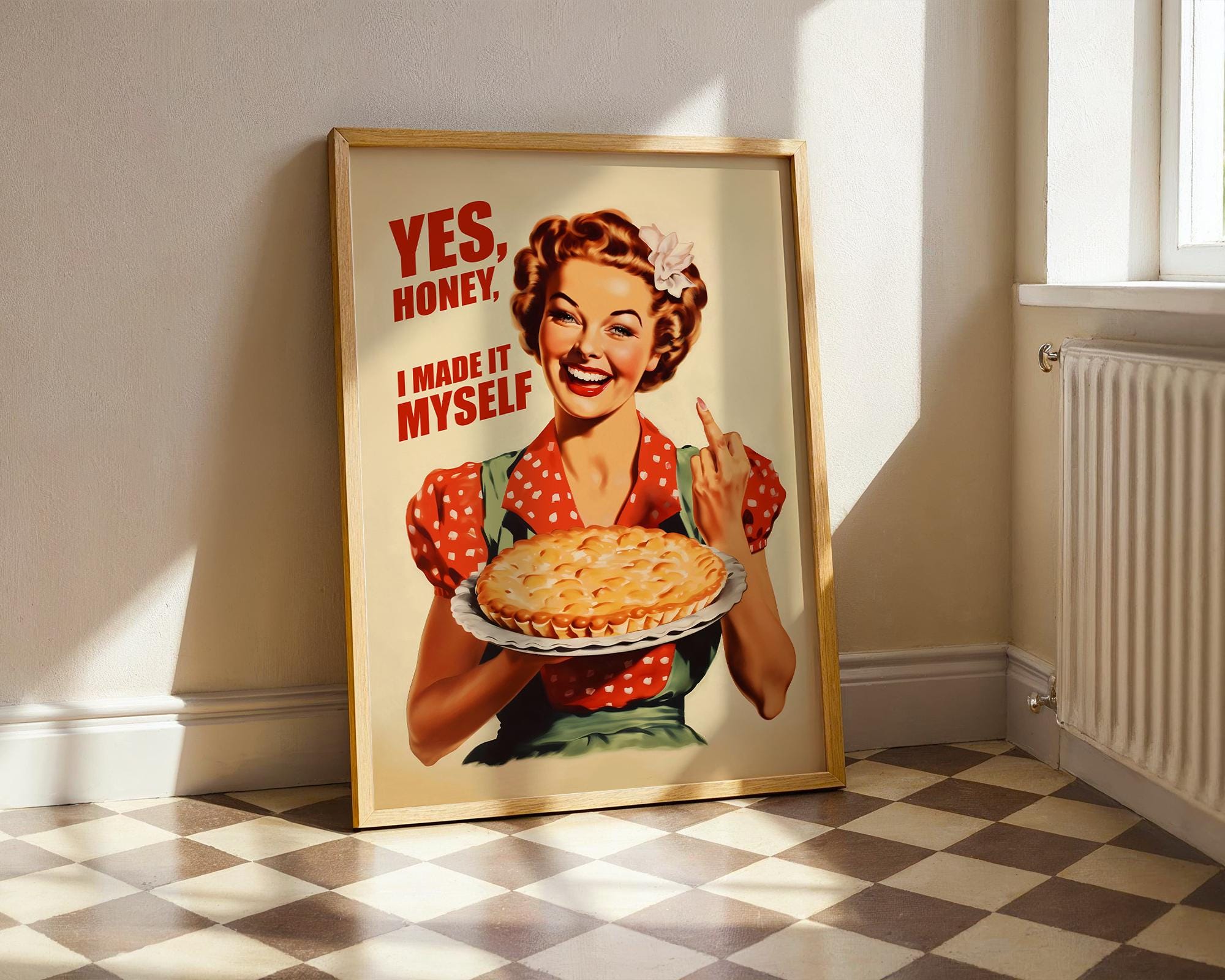 Retro Kitchen Art Printable Housewife Poster Made It Myself Poster ...