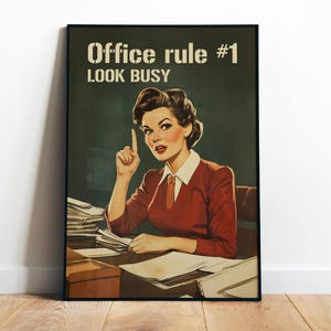 Office Rules Print Funny Work Poster Printable Cubicle Fun Art Work ...