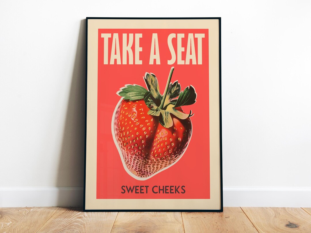 Take a Seat Sweet Cheeks Poster Bathroom Wall Art Toilet Print ...