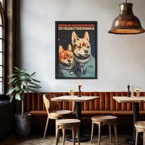 Belka and Strelka Poster Soviet Style Print Space Travel Poster Soviet ...