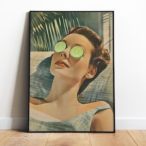 Spa Art Print Beauty Salon Wall Art Printable Retro Posters Digital ...