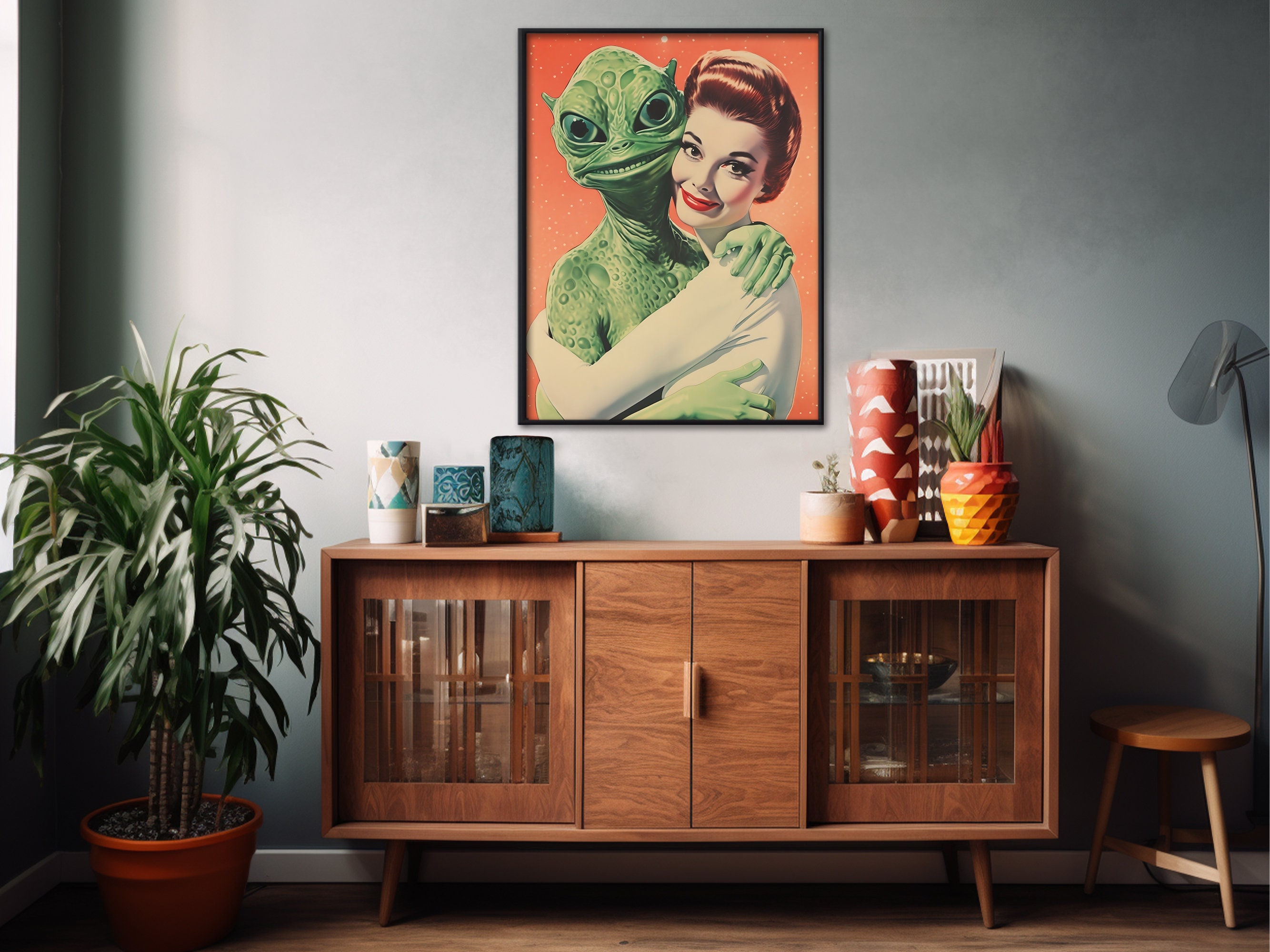 Aliens Print Vintage Sci Fi Poster 50s Style Posters Alien Art Print ...