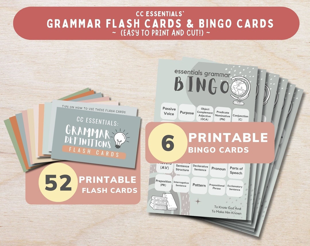 Classical Conversations Essentials Grammar Flash Cards Parts of Speech ...