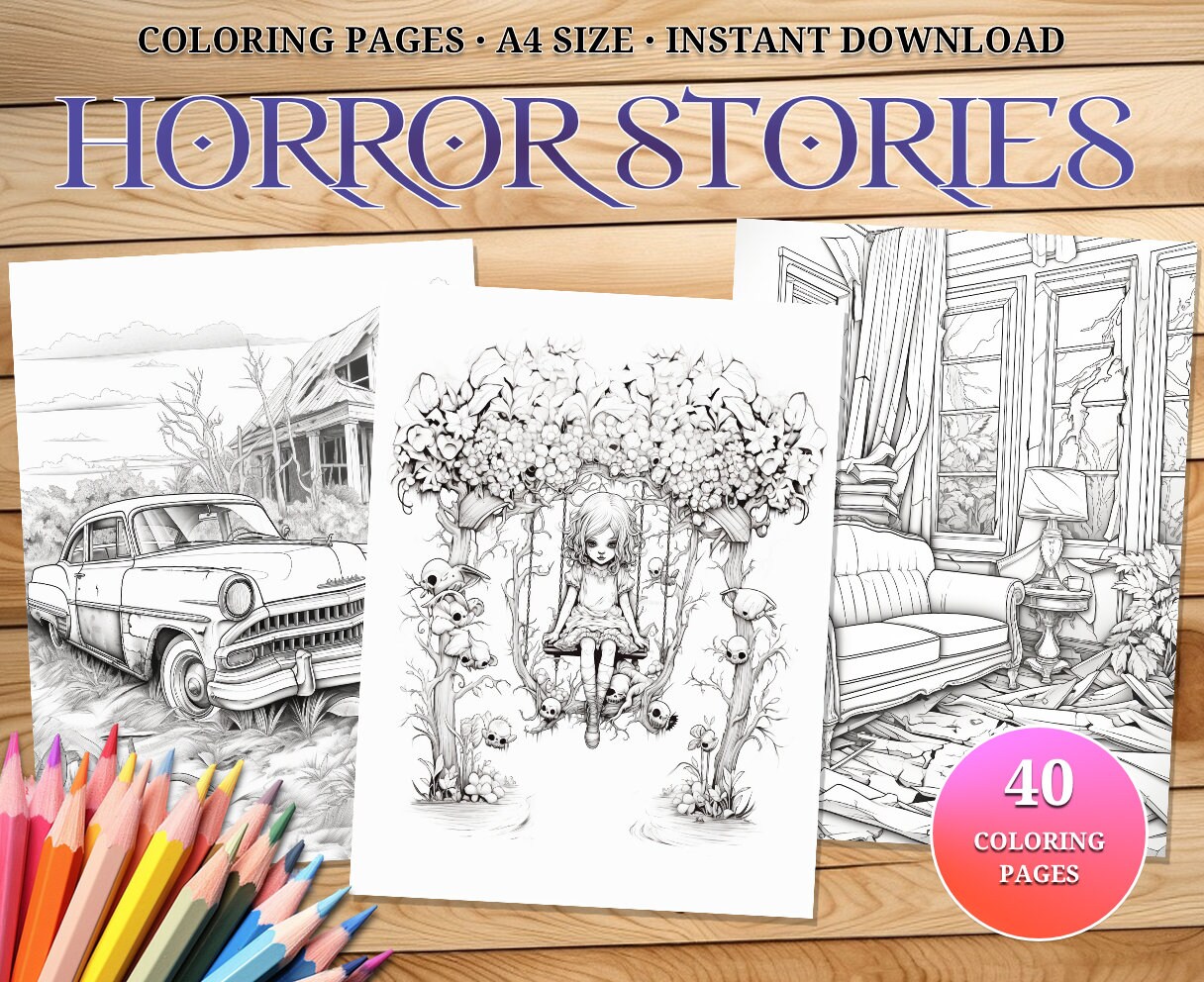 Horror Stories - Creepy Coloring Book Pages for Adults. Welcome to ...
