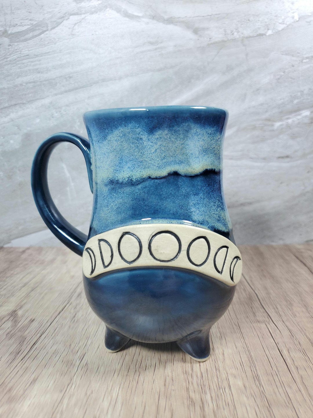 Ceramic Moon Phase Cauldron Mug With Black Glitter Interior ...