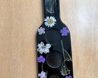 Purple White and Gold Floral Resin Shot Glass Holder, Shot Glass Tray ...