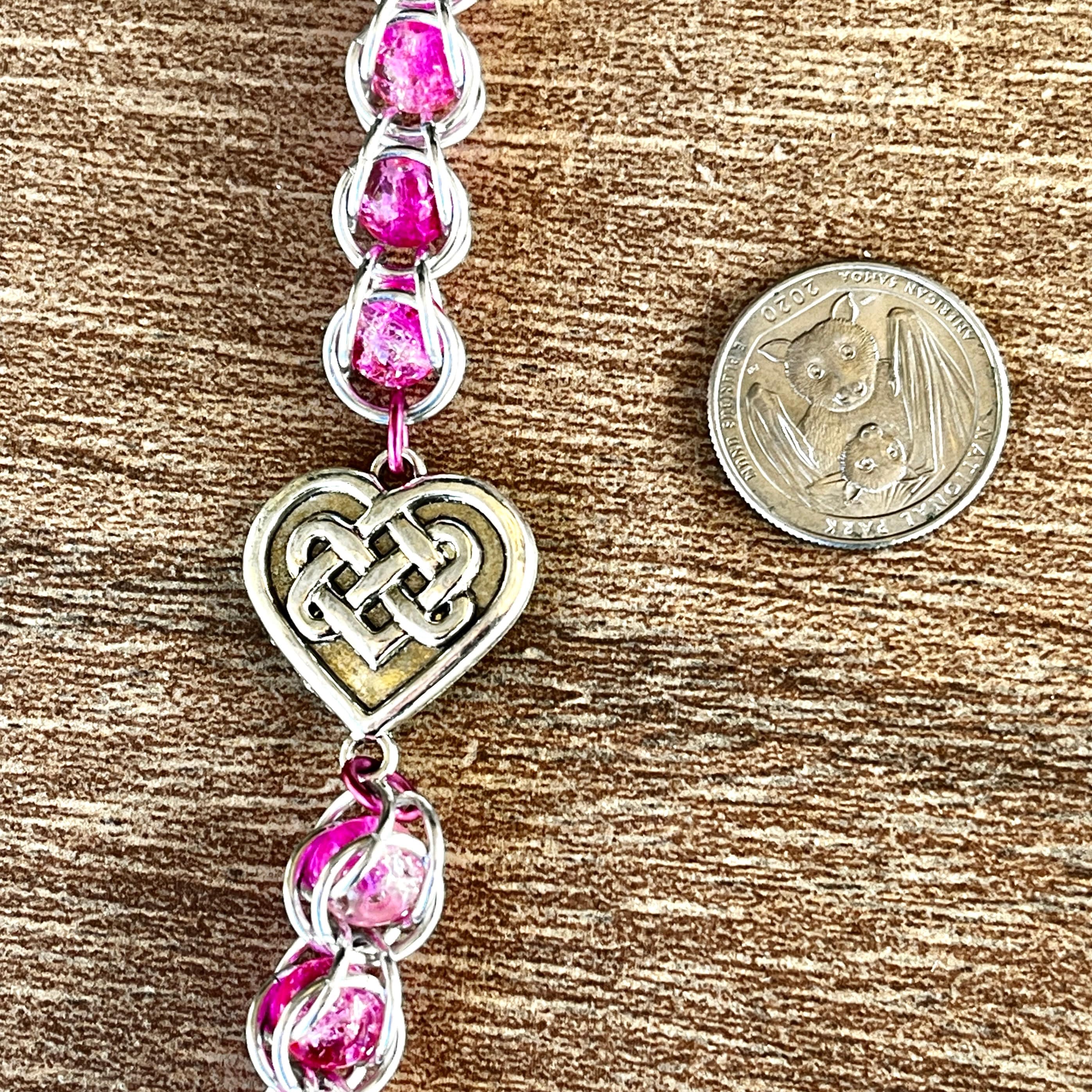 Heart Captured Bead Chainmaille Bracelet - Etsy