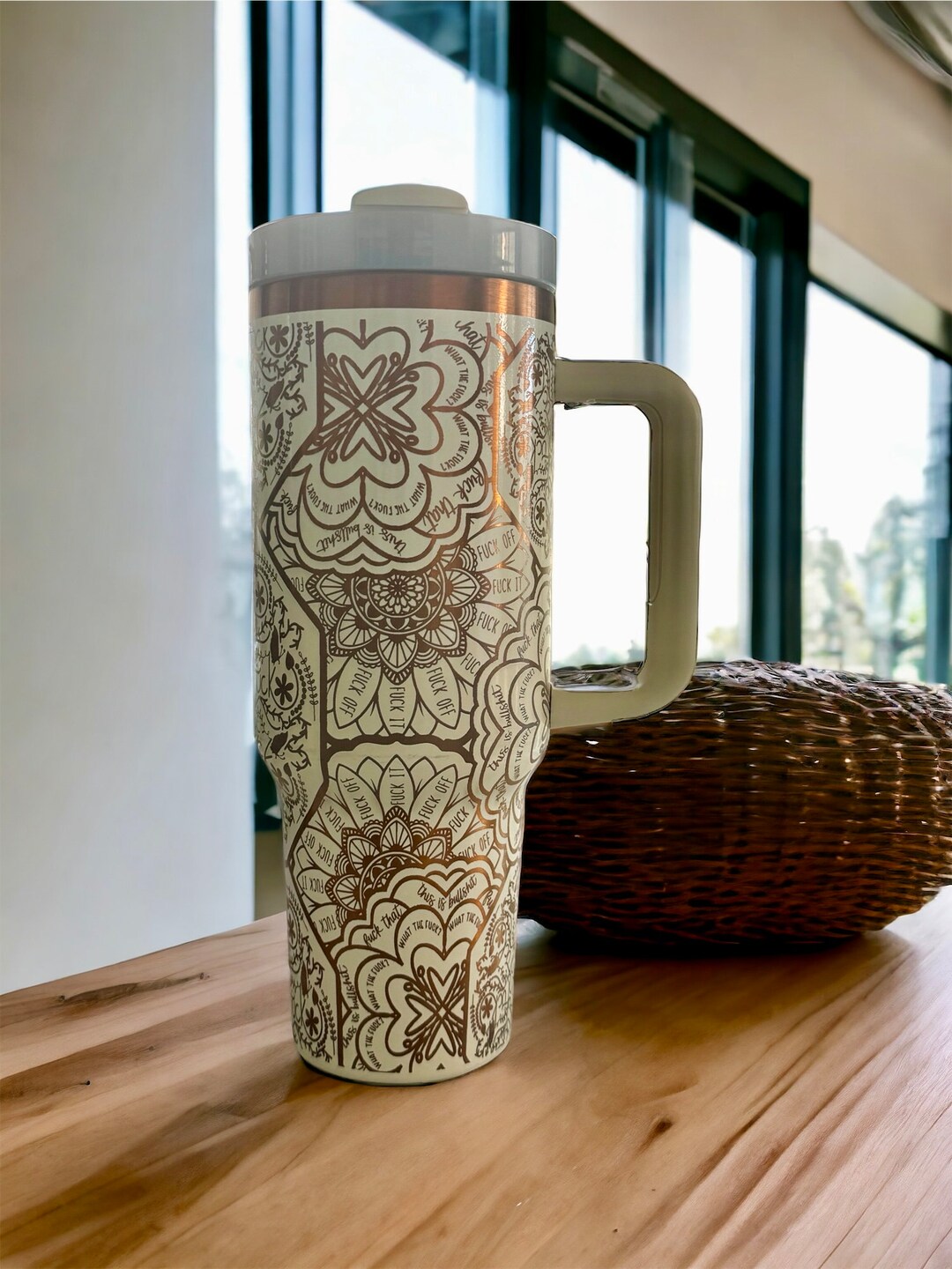 Mandala Curse Word 40 Oz Tumbler With Straw, Cuss Word, F**k It, This ...