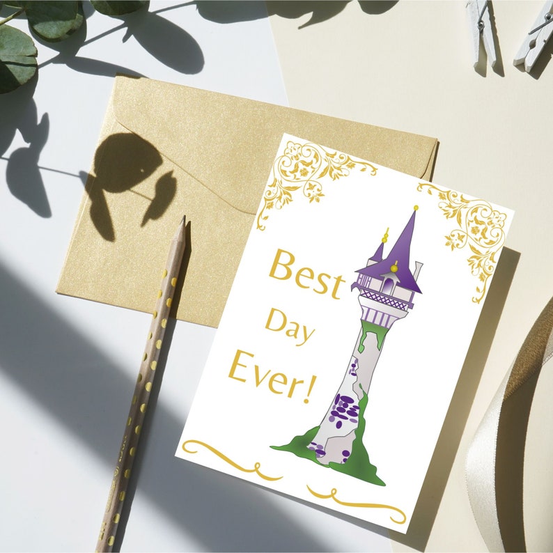 Disney Birthday Card / Princess Birthday Card / Rapunzel Themed ...