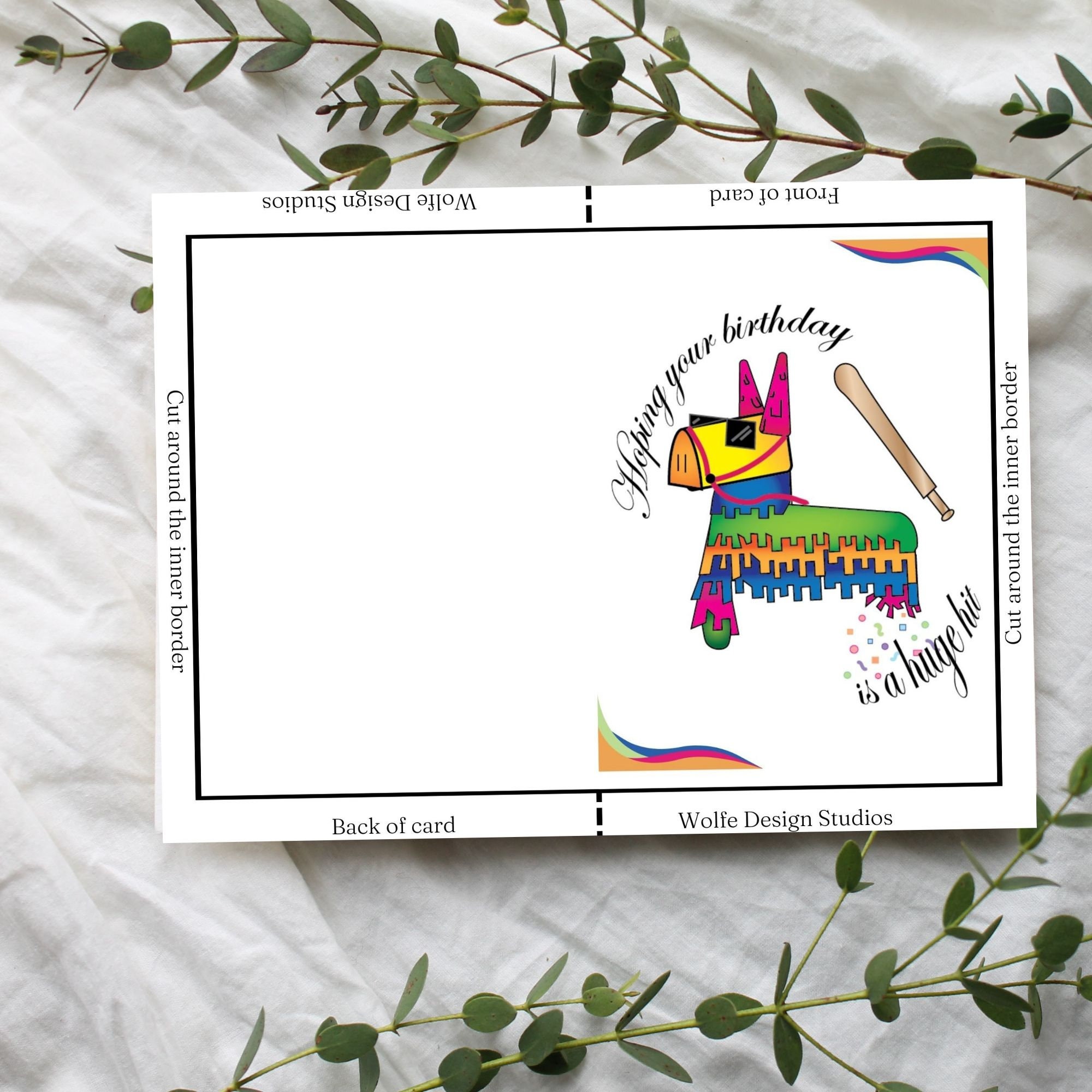 Funny Pun Fiesta Birthday Card, Piñata Birthday, Colorful Pun Birthday ...