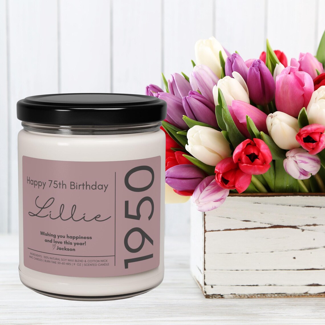 Personalized Candle Gift Happy Birthday Candle Scented Candle Gift ...