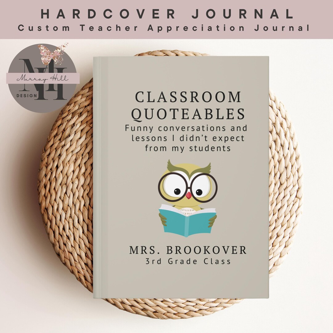 Teacher Appreciation End of Year Gift - Custom Teacher Journal Thank ...