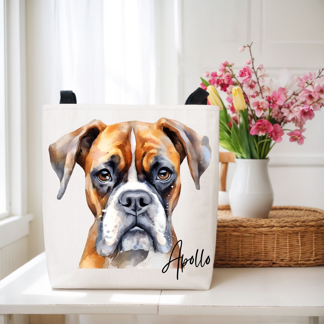 Boxer Dog Custom Tote Bag - Personalized Pet Gifts for Dog Lovers ...