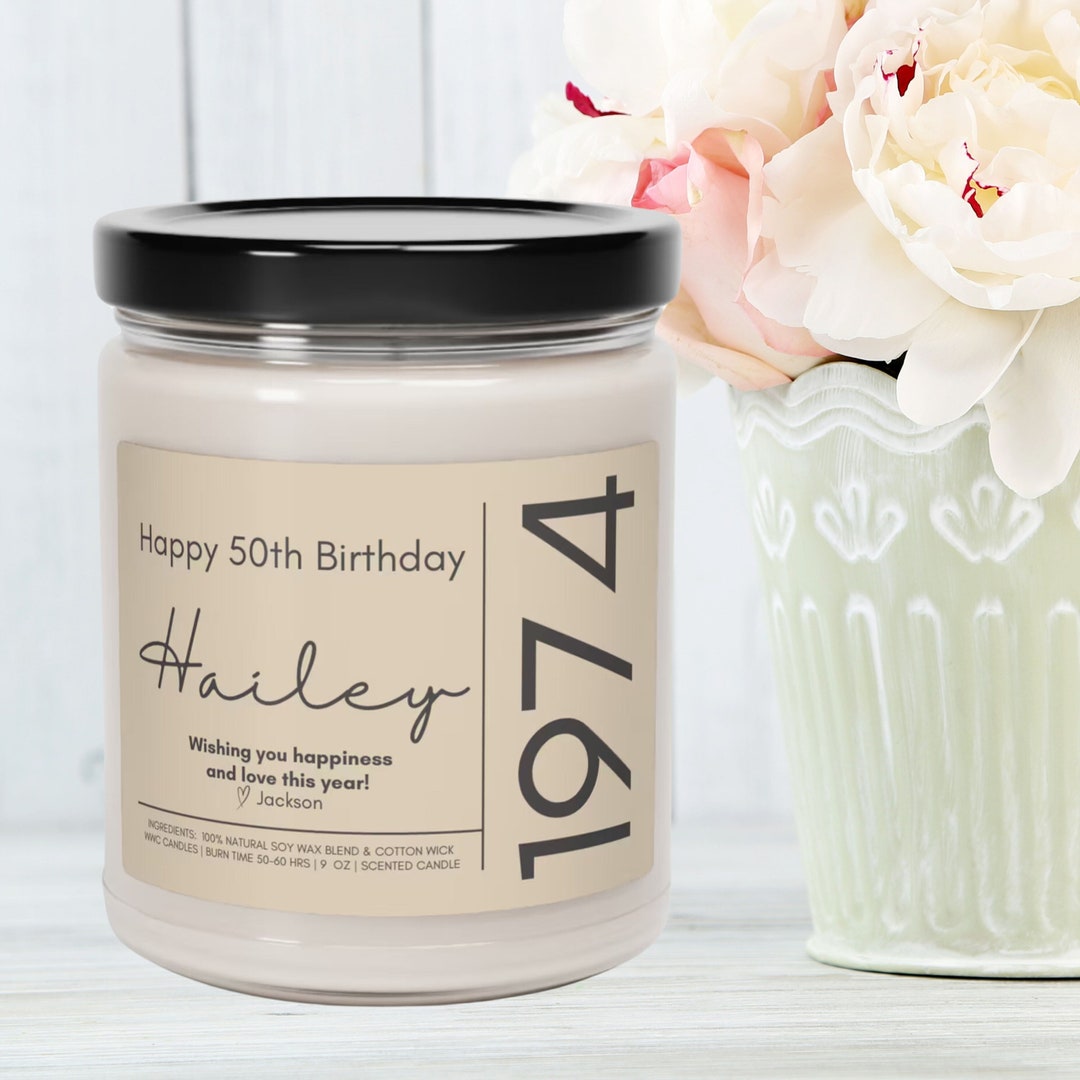Personalized Candle Gift Happy Birthday Candle Scented Candle Gift ...