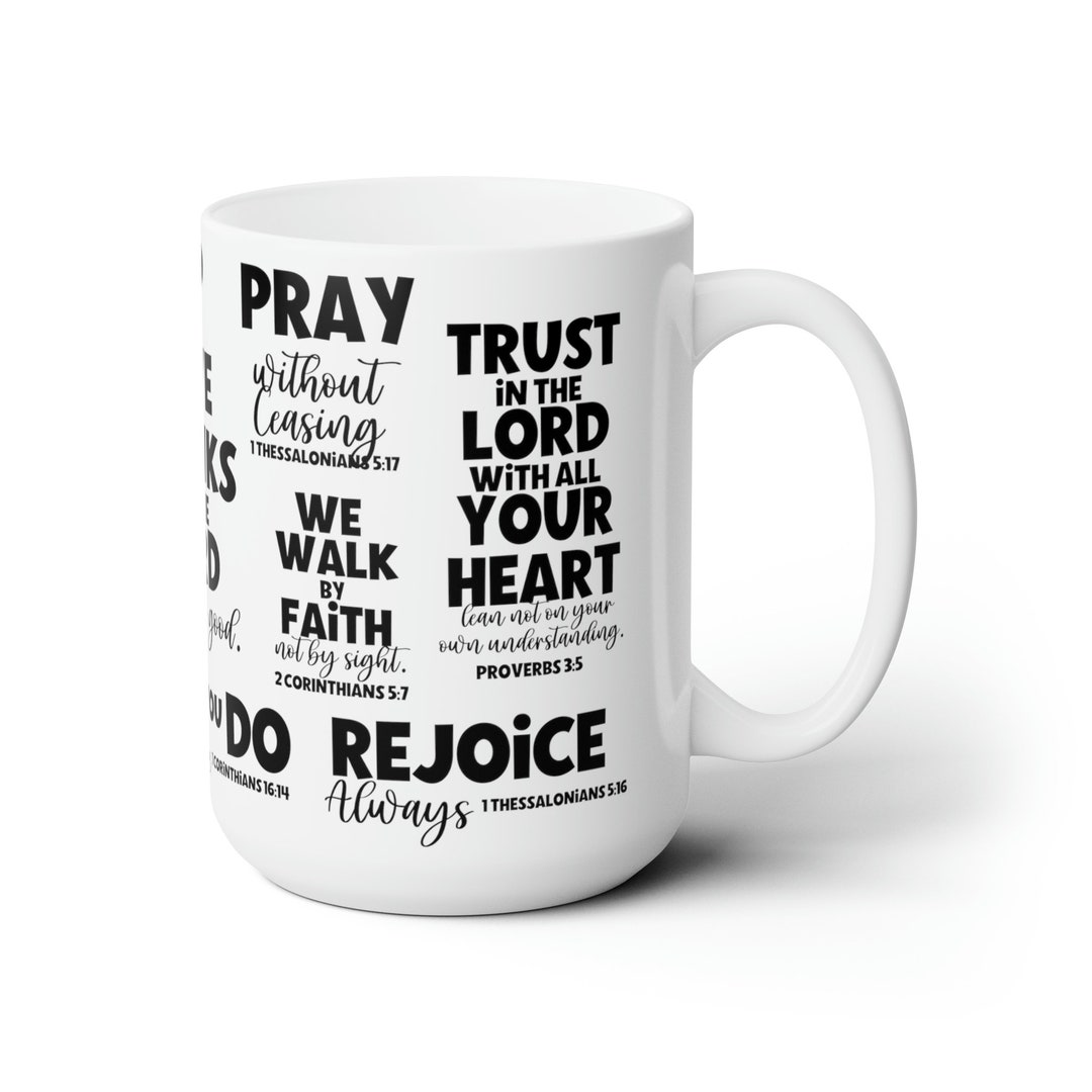 Bible Verse Ceramic Mug, Inspirational Coffee Cup Gift, Christian ...