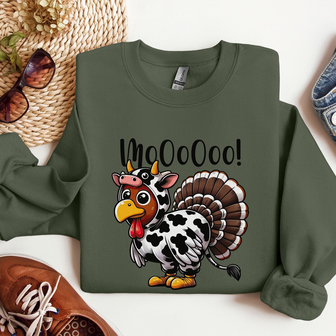 Funny Thanksgiving Turkey Crewneck Sweatshirt, Thanksgiving Turkey ...