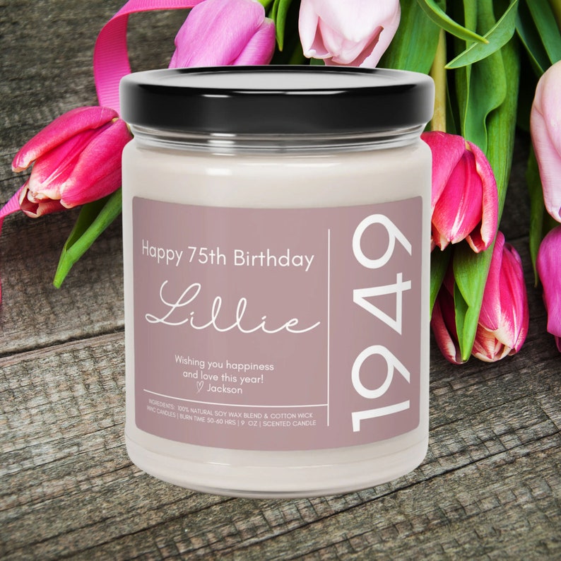 Personalized Candle Gift Happy Birthday Candle Scented Candle Gift ...