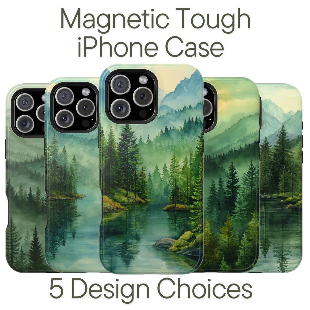 Mountain Phone Case Magsafe Gift for Her, Forest Landscape Tough Phone ...